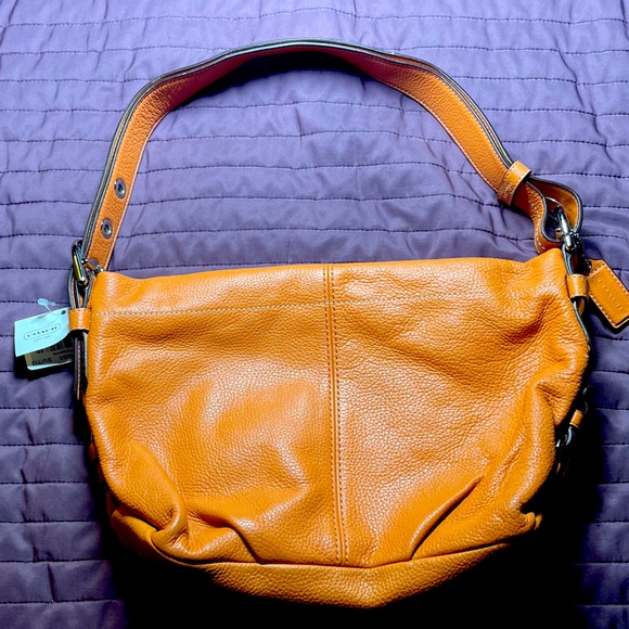 Coach | Bags | Orange Leather Shoulder Coach Bag | Poshmark